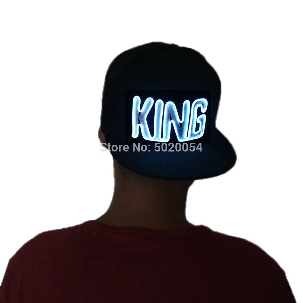 Novelty Dance DJ Club Decorative Glowing Hip Hop Cap Light Up HipHop ...